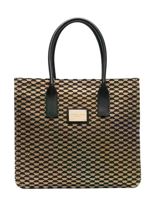 Roberto Festa Bruna Jacquard Tote Bag - Black