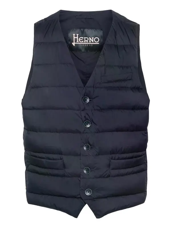 Herno V-neck Down Gilet - Blue