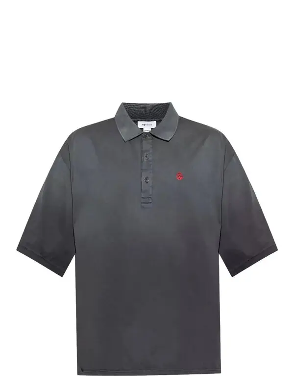 Alexander McQueen Skull-embroidered Polo Shirt - Grey