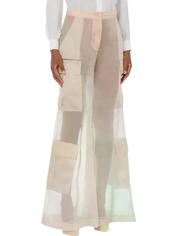 Moschino Silk Wide-leg Trousers - Neutrals