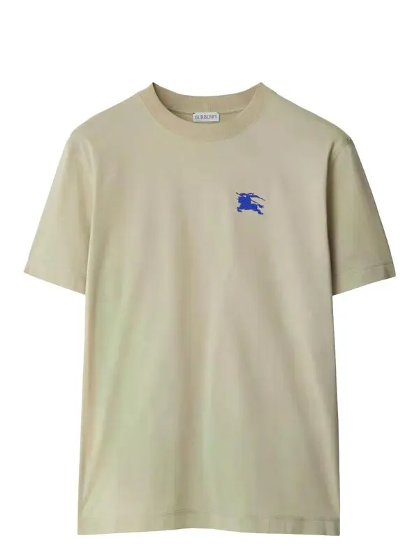 Burberry Ekd-embroidered Cotton T-shirt - Neutrals
