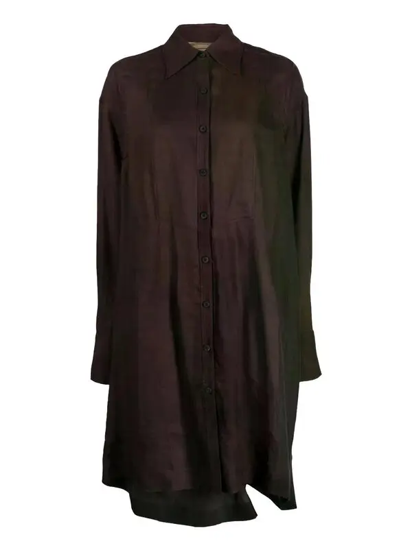 ZIGGY CHEN Layered Draped Shirtdress - Brown