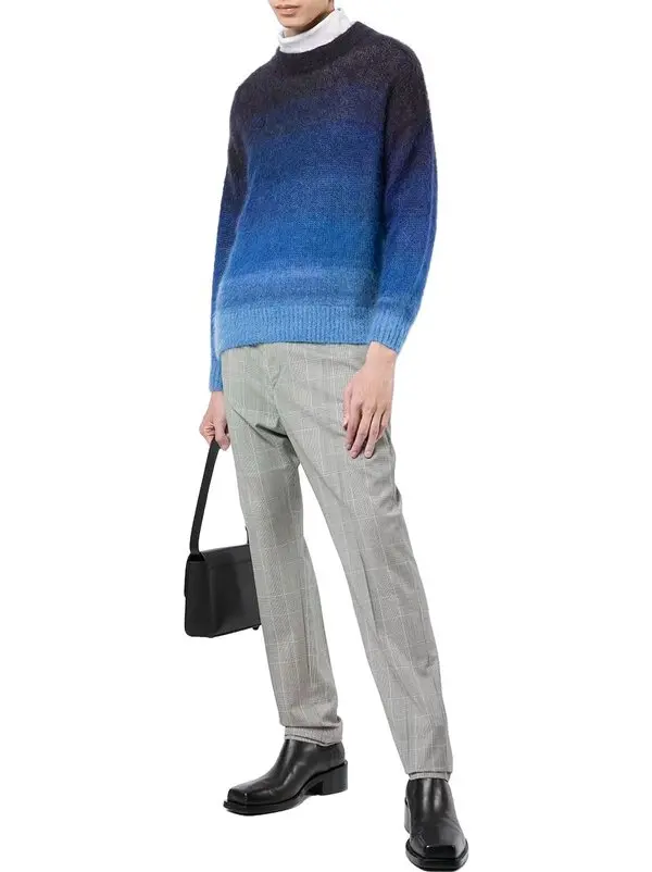 MARANT Check-print Cotton Tailored Trousers - Grey