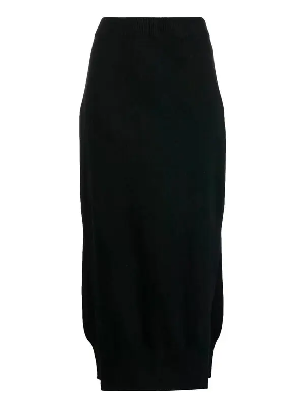 BARRIE High-waisted Knit Midi Skirt - Black