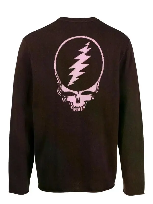 JAMES PERSE Grateful Dead Intarsia Knit Cashmere Jumper - Brown