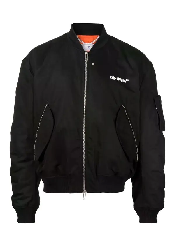 Off-White Diag Print Bomber Jacket - Black