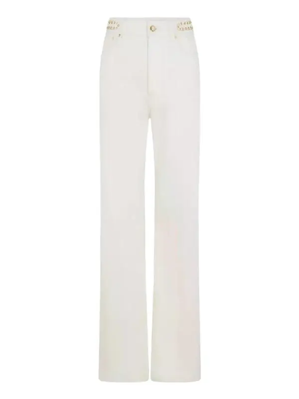 Rabanne Paillette-embellished Flared Jeans - White