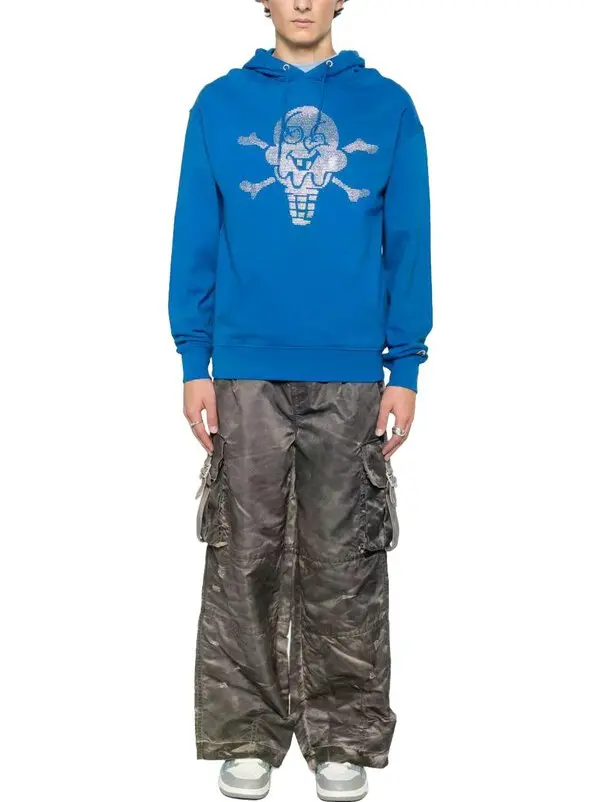 ICECREAM Rhinestone Cones & Bones Popover Hoodie - Blue