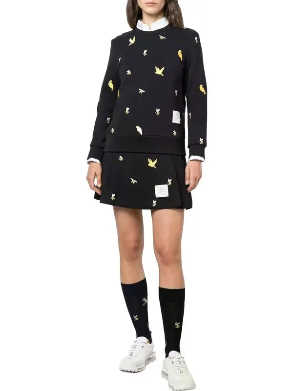 Thom Browne Embroidered A-line Skirt - Blue