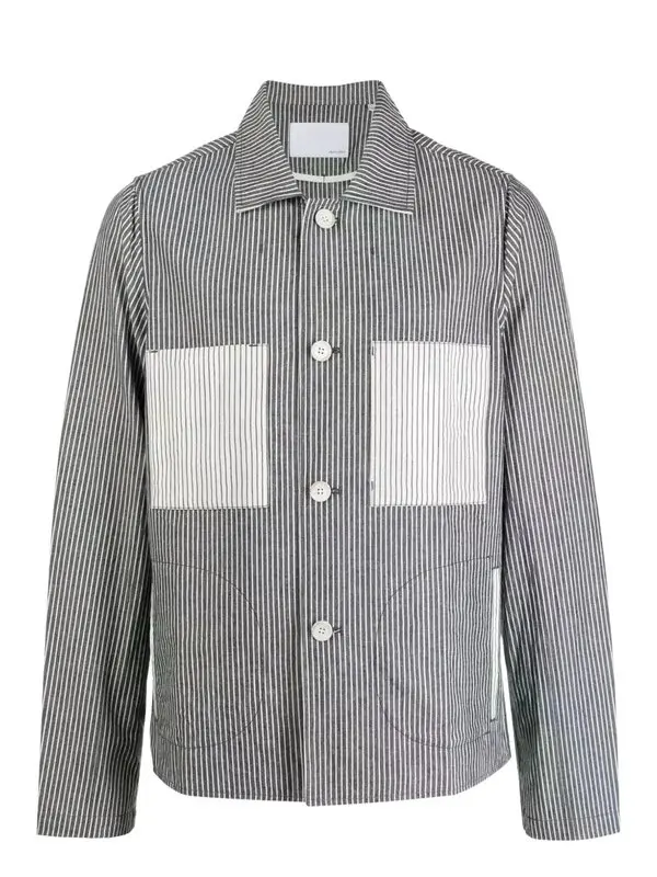 PRIVATE STOCK LABS The Musashi Striped Shirt Jacket - Blue