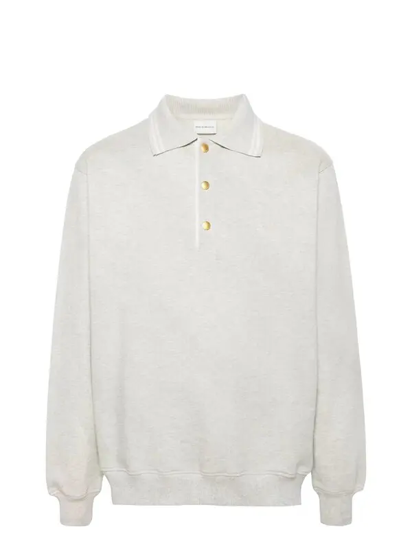 Drole De Monsieur Embroidered-logo Cotton Jumper - Grey