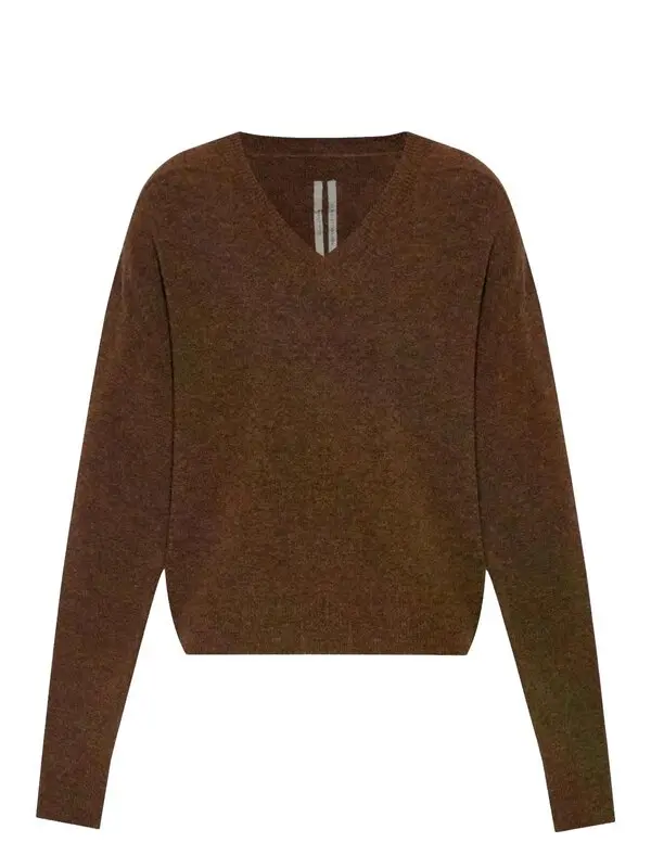 Rick Owens V-neck Long Sleeve Jumper - Brown