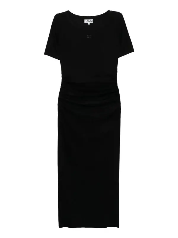 GANNI Ribbed Dress - Black