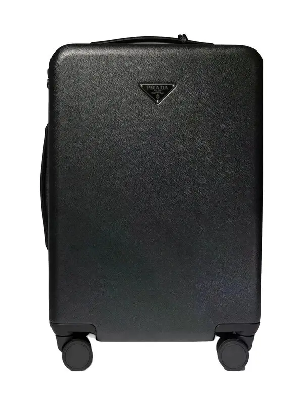 Prada Triangle Logo Suitcase - Black