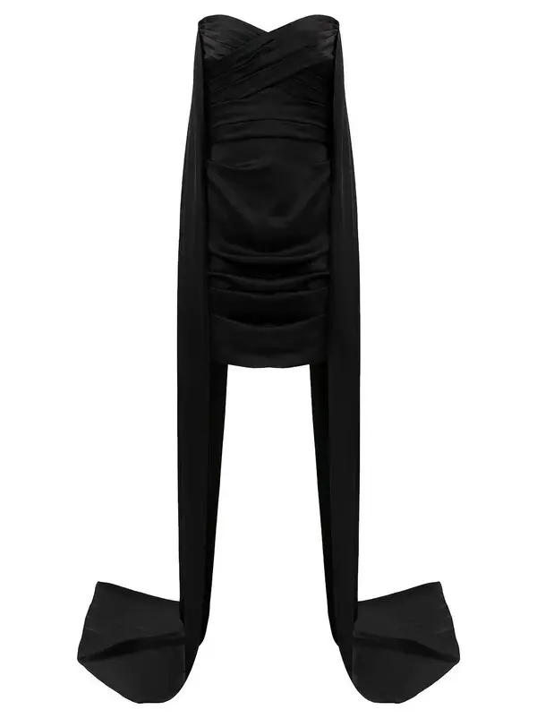 Alex Perry Draped Strapless Gown - Black