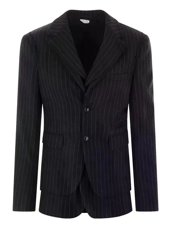 Comme Des Garçons Striped Blazer - Black