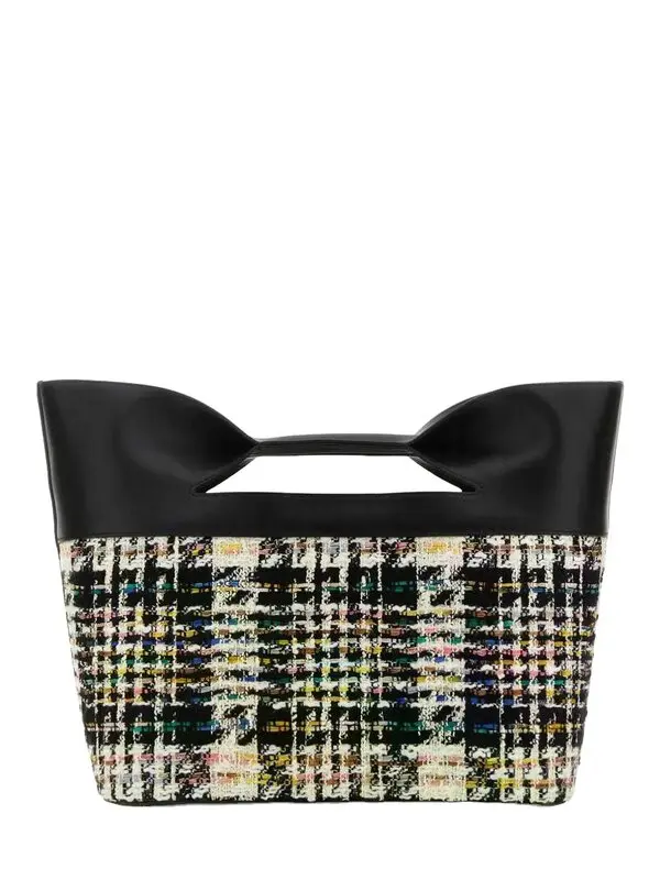 Alexander McQueen Small The Bow Tweed Tote Bag - Black
