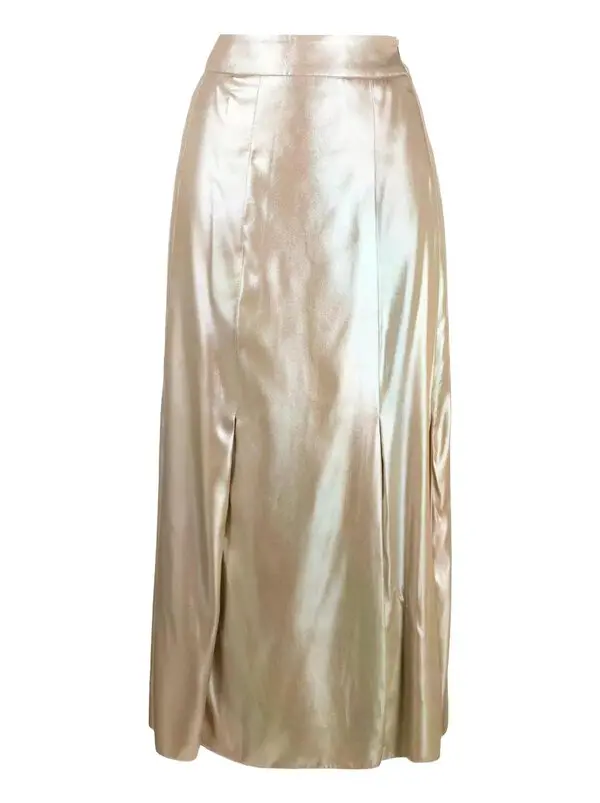 Peserico Laminated Twill Midi Skirt - Neutrals