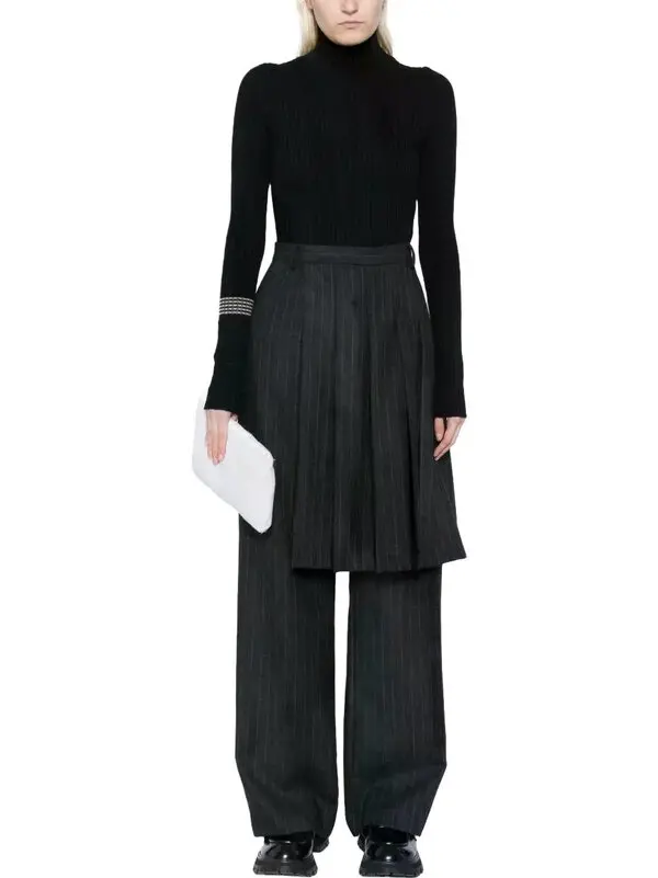 Y’s High-neck Ribbed Knit Top - Black