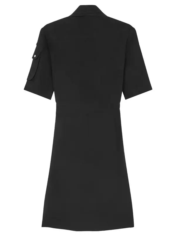 Versace Silk Cargo Shirt Dress - Black