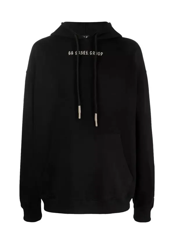 44 LABEL GROUP Graphic-print Cotton Hoodie - Black