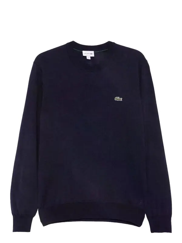 Lacoste Logo-embroidered Wool-blend Sweater - Blue
