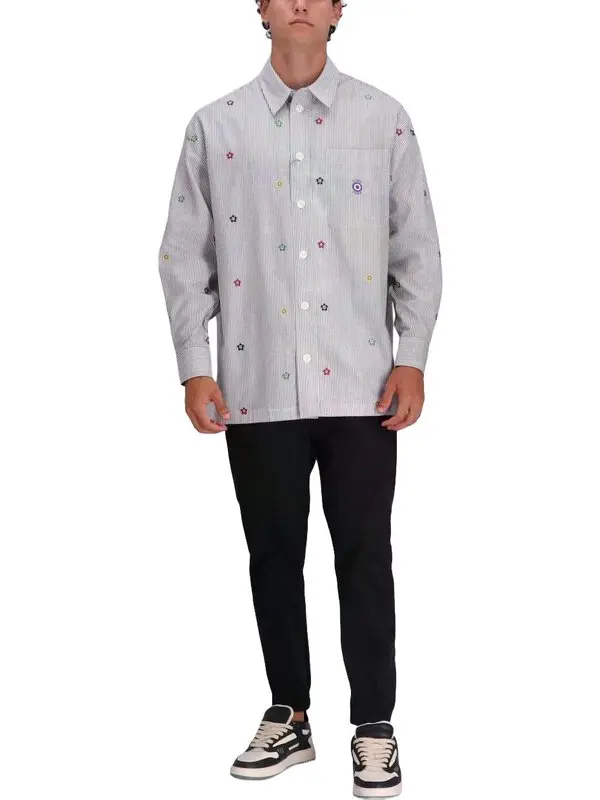 Kenzo Flower-print Cotton Shirt - Grey