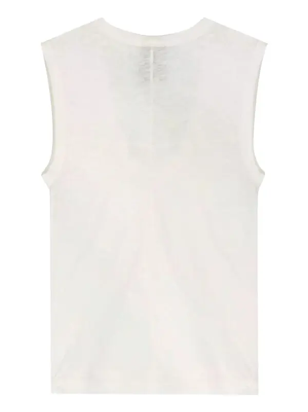 THOM KROM Scoop-neck Linen Blend Tank Top - Neutrals