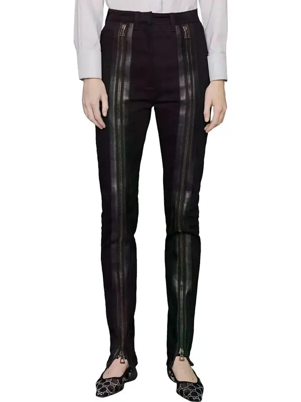 Gucci Zip-detail Stirrup Trousers - Black