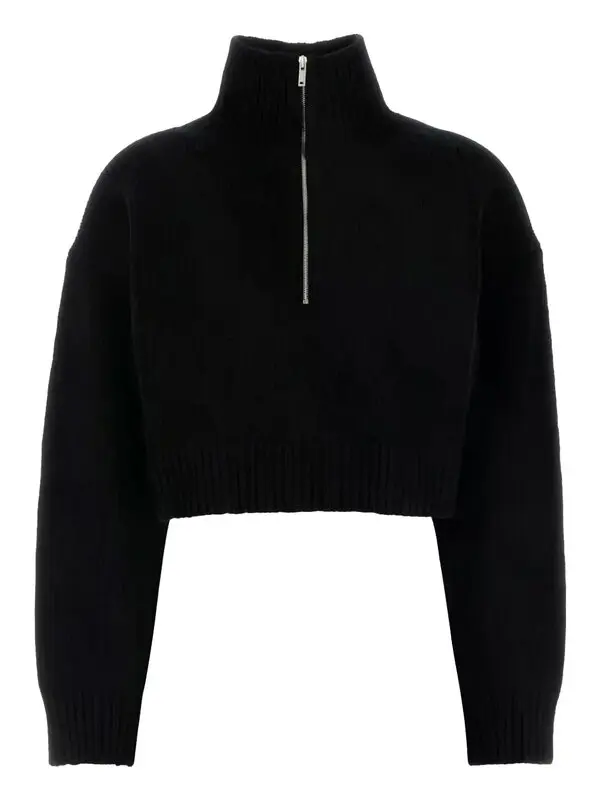 Nanushka High Neck Cropped Jumper - Black
