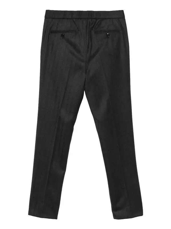Brioni Melbourne Wool Herringbone Trousers - Black