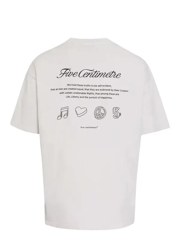 FIVE CM Logo-print Cotton T-shirt - Grey
