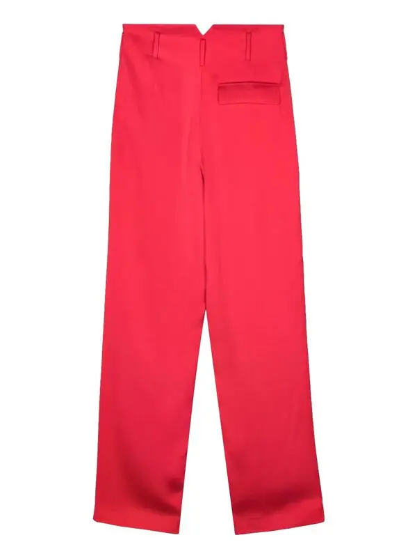 GENNY Straight-leg Satin Trousers - Red