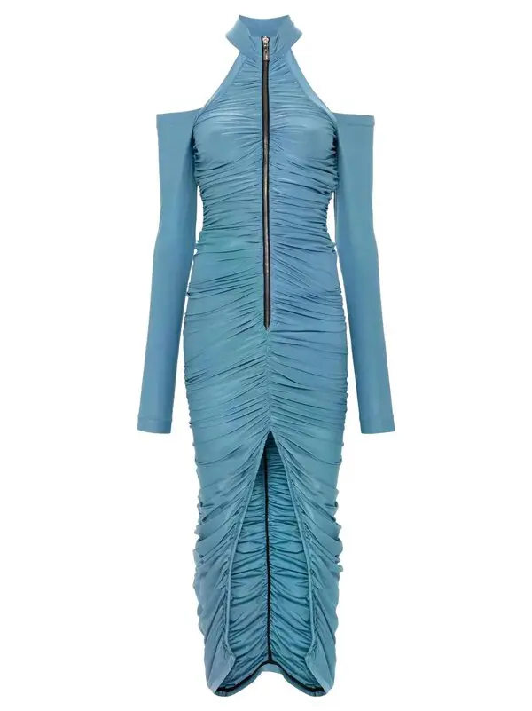 MITILIANE COUTURE Draped Maxi Dress - Blue