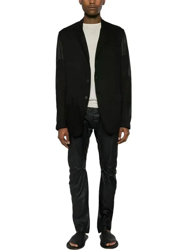 Masnada Semi-sheer Single-breasted Blazer - Black