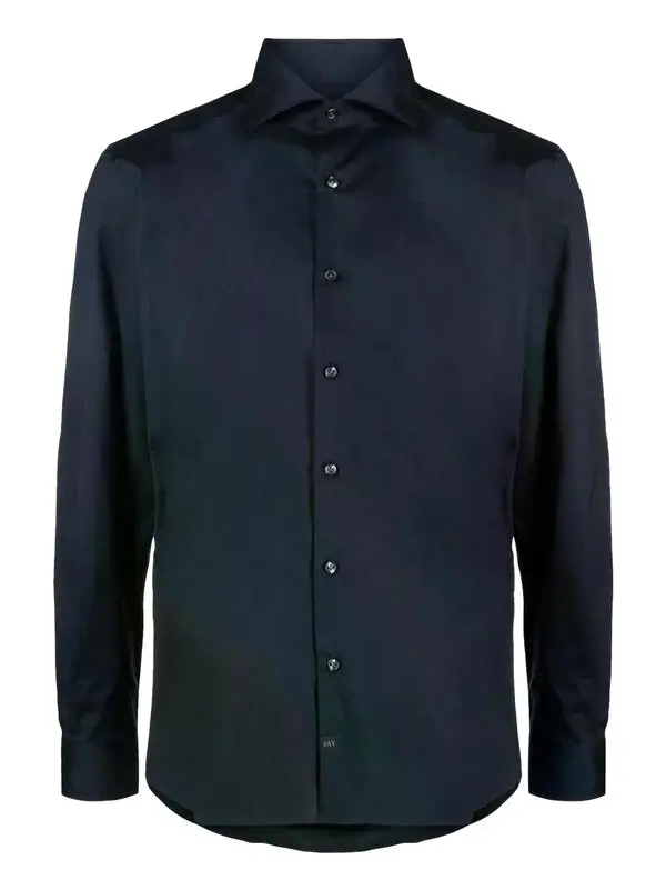 FAY Long-sleeved Cotton Shirt - Blue