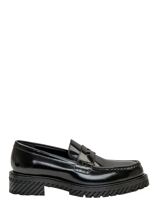 Off-White Chunky-sole Leather Loafers - Black