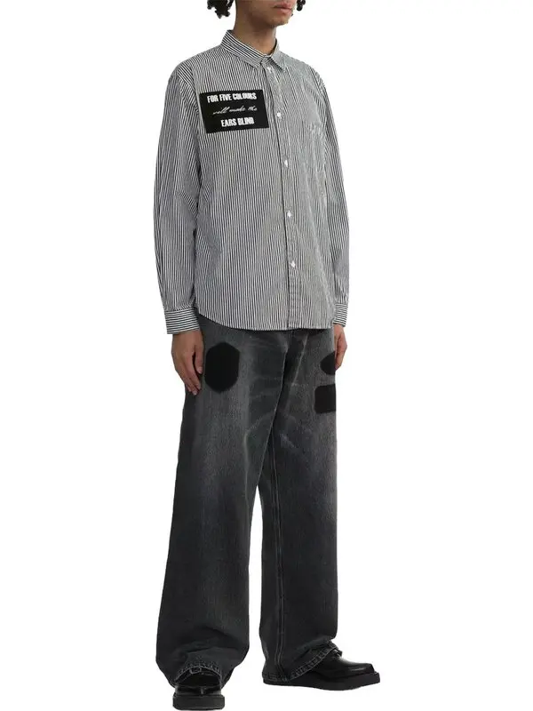 Undercover Striped Shirt - Black