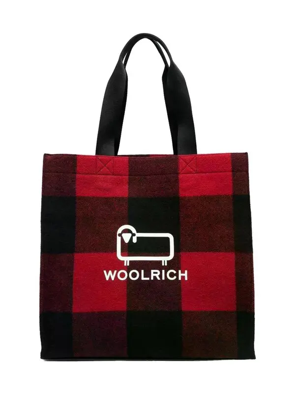 Woolrich Logo-print Tartan Tote Bag - Red