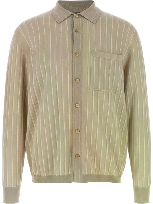Brioni Fine-knit Striped Shirt - Neutrals
