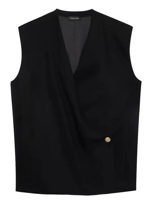 ANINE BING Venice Wrap Vest - Black