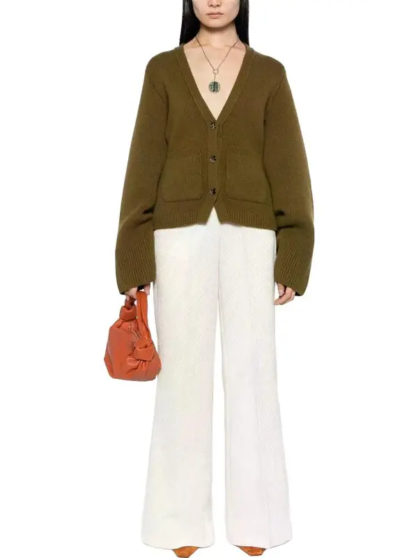FORTE_FORTE Fine-ribbed Wide-leg Trousers - Neutrals