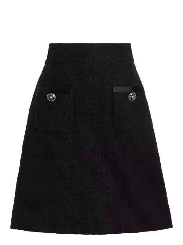 Dolce & Gabbana Textured Knit Mini Skirt - Black