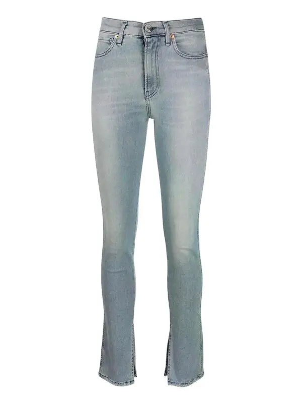3x1 Slit-hem Skinny Jeans - Blue