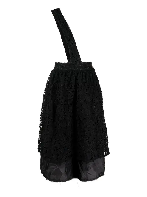 Comme Des Garçons High-waisted Floral Lace Skirt - Black