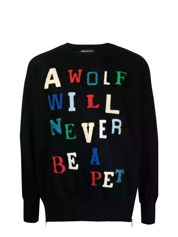 Undercover Patch-lettering Cotton Sweatshirt - Black