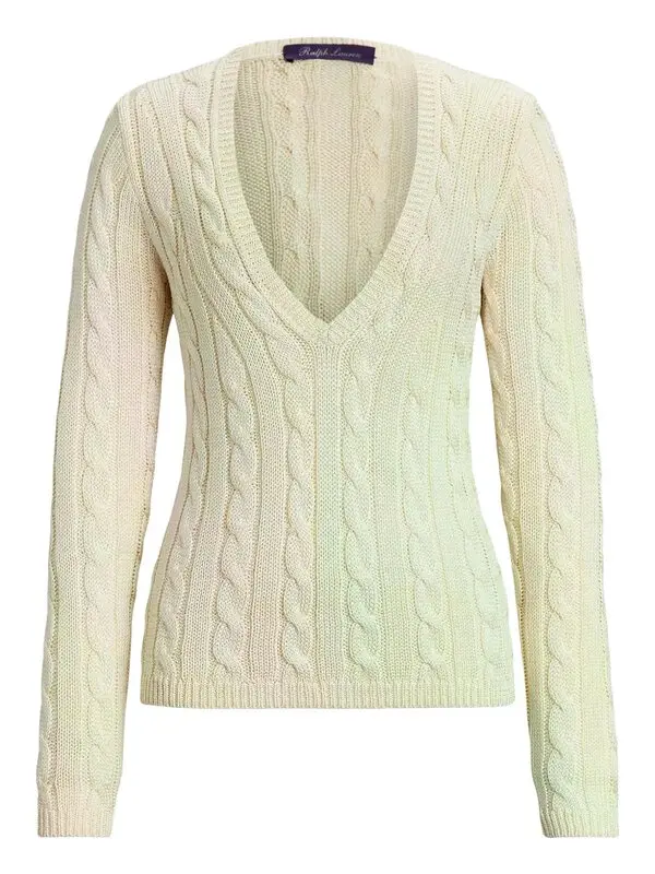 Ralph Lauren Cable Knit Silk Jumper - White
