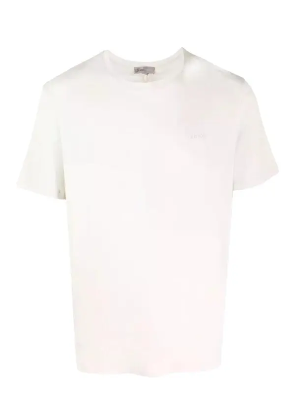 Herno Logo-plaque Cotton T-shirt - Neutrals