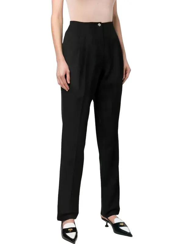 Rochas Tailored Trousers With Pleat Detail - Black