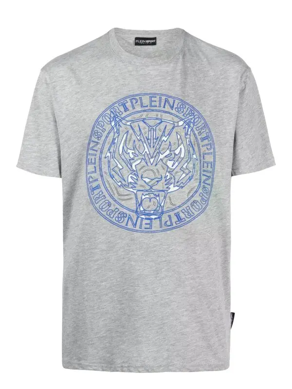 PLEIN SPORT Tiger-print T-shirt - Grey